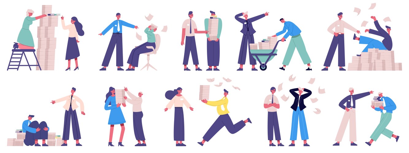Business people quarrel angry office team Vector Image