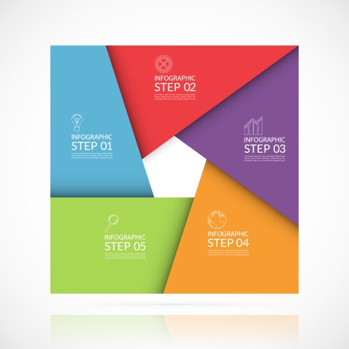 Infographic template square with 8 steps around Vector Image