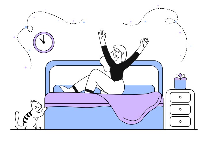 Cartoon Girl Waking Up Vector Images (over 580)