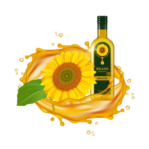 Sunflower cooking oil Royalty Free Vector Image