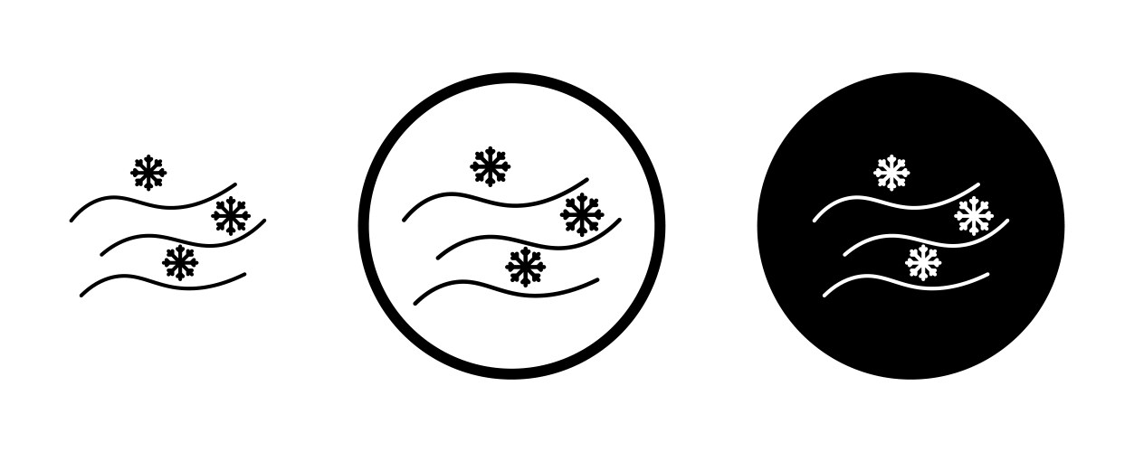 Snow blowing icon set Royalty Free Vector Image