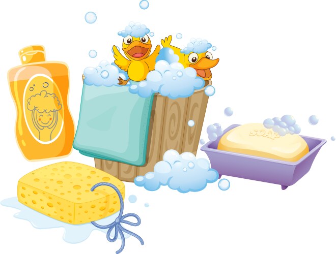 Things needed in taking a bath Royalty Free Vector Image