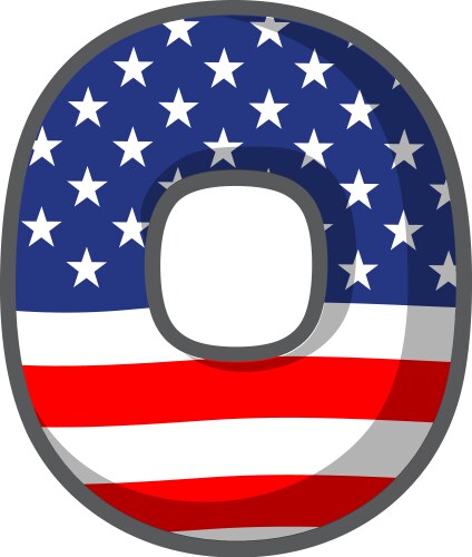 Donut cartoon zero number Royalty Free Vector Image