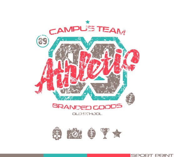 College rugby team badges Royalty Free Vector Image