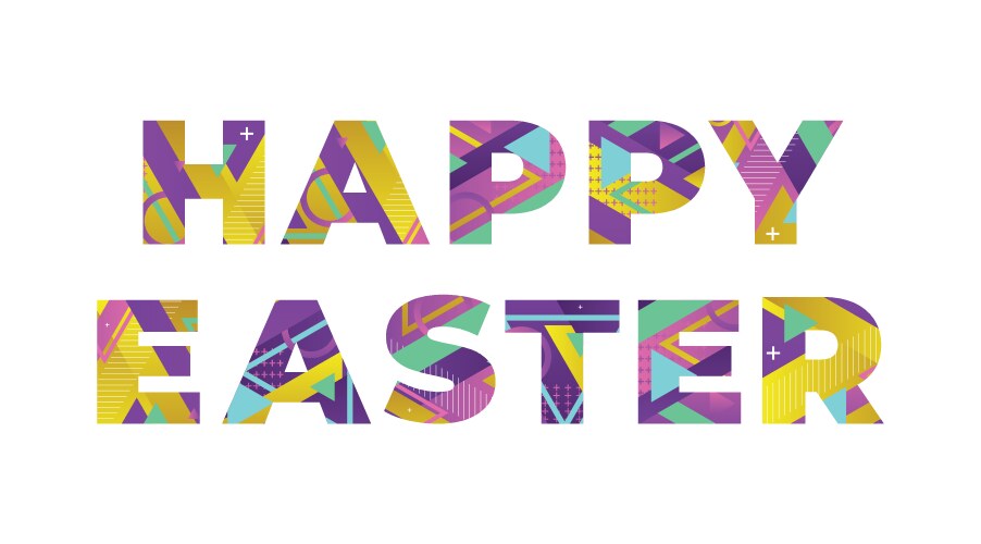 Happy Easter Words Vector Images (over 2,500)