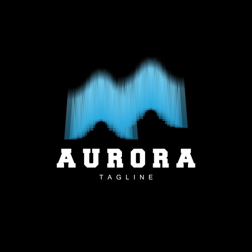 Aurora logo sky nature landscape design symbol Vector Image