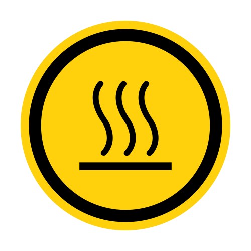 Caution hot surface symbol sign on white Vector Image