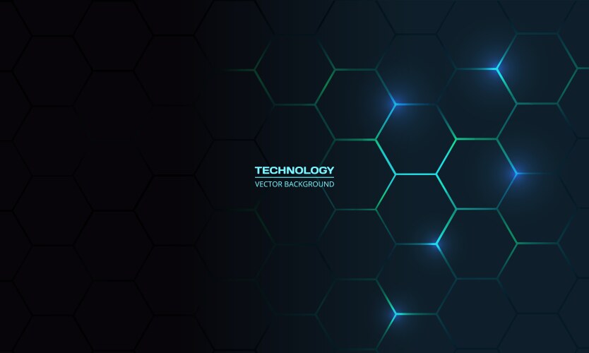 Dark hexagon abstract technology background Vector Image