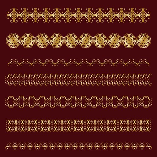 Gold borders set Royalty Free Vector Image - VectorStock