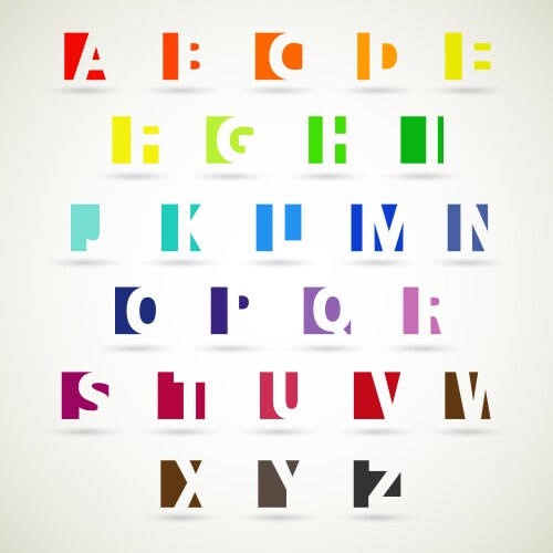 Font a to z alphabet Royalty Free Vector Image