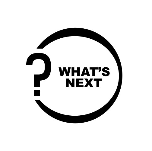 Whats next sign on white background Royalty Free Vector
