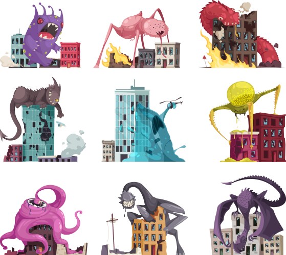 Monster Attack Vector Images (over 7,400)