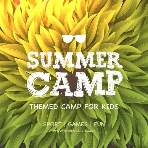 Sports summer training camp themed poster Vector Image