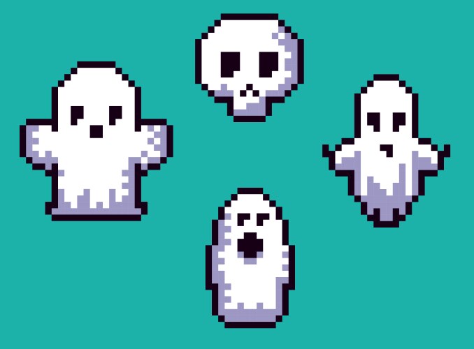 Pixel Art Halloween Vector Images (over 830)