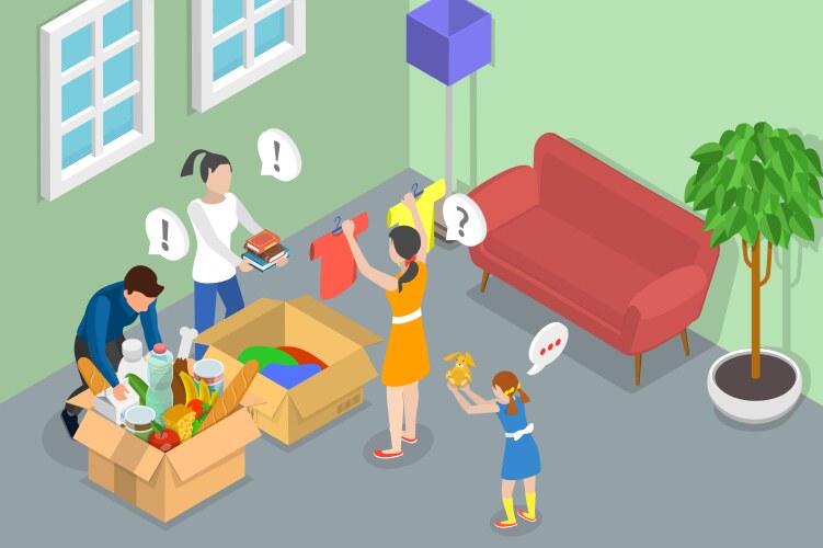 3d isometric flat conceptual Royalty Free Vector Image