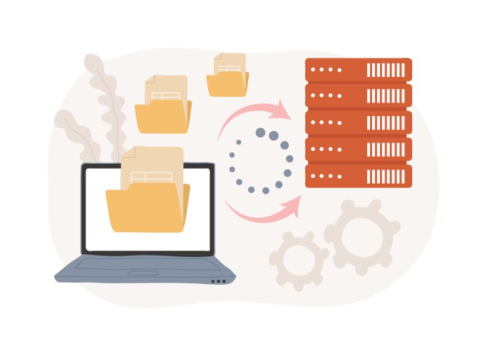 Automated data transfer isolated cartoon Vector Image