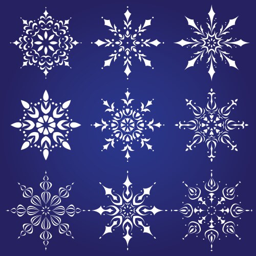 Snowflake set Royalty Free Vector Image - VectorStock
