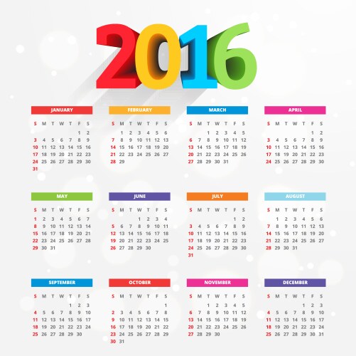 2016 Calender Vector Images (over 2,200)