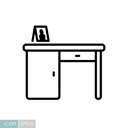Office desk icon table sign Royalty Free Vector Image