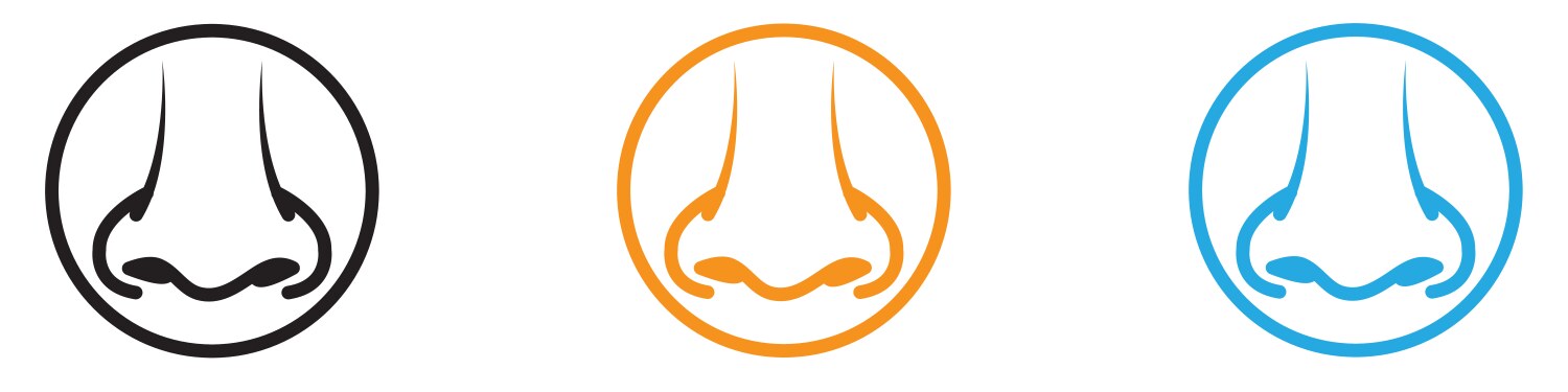 Human nose icon logo sign set outline Royalty Free Vector