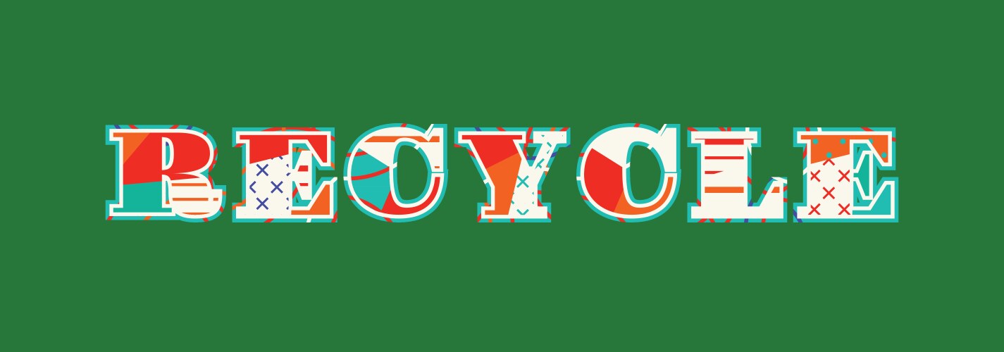 Recycle word mark logo design Royalty Free Vector Image