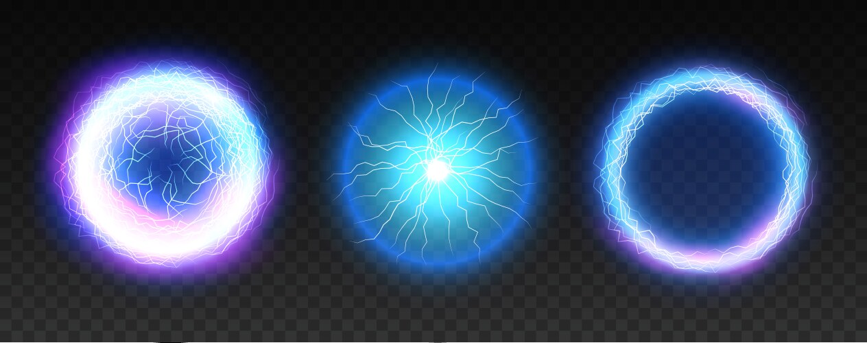 Electric lightning ball energy magic effect burst Vector Image