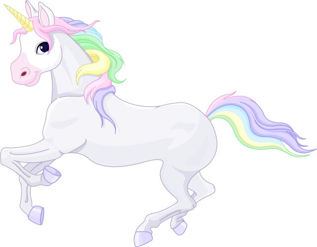 White Unicorn Royalty Free Vector Image Vectorstock