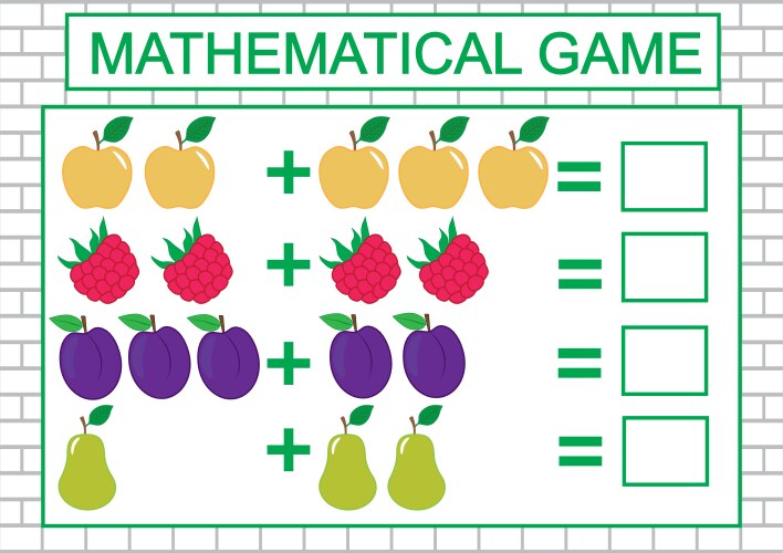 Math educational game for children counting Vector Image
