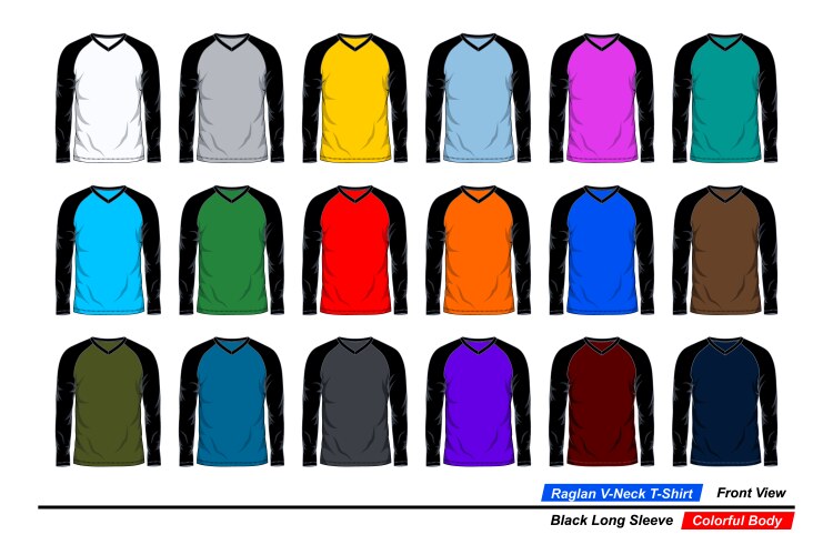 Raglan T-Shirt Template Vector Images (over 910)
