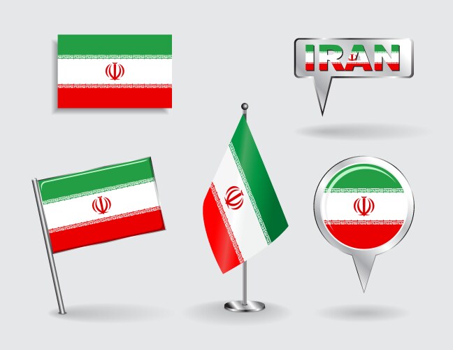 Iran flag stripes colors iranian Royalty Free Vector Image