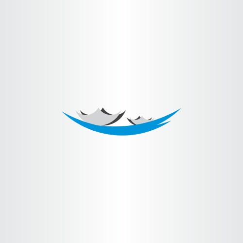 Mountain and lake water simple logo icon Vector Image