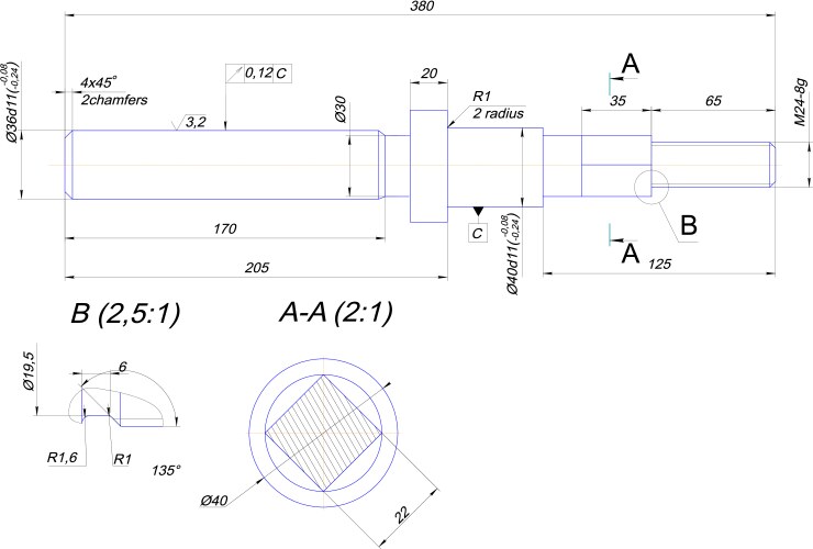 Cardan shaft drawing Royalty Free Vector Image