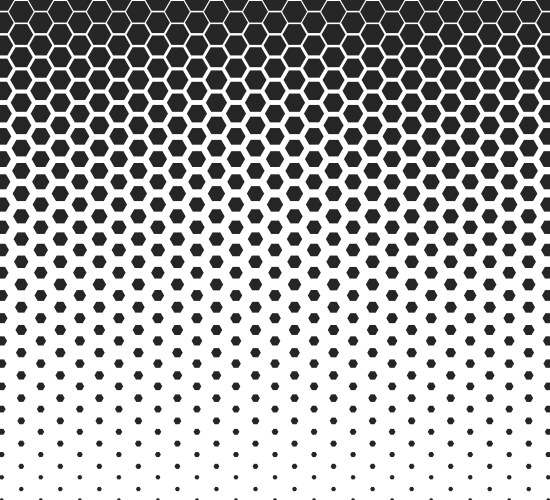 Monochrome halftone gradient with hexagonal Vector Image