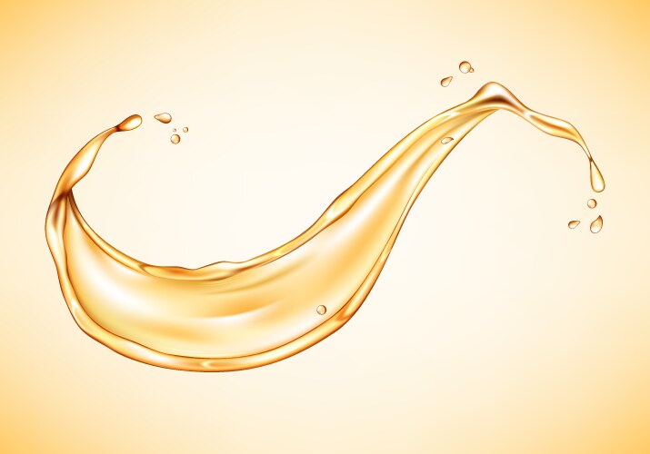 Extra virgin vegetable oil splash realistic Vector Image
