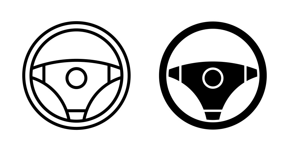 Steering wheel icon set Royalty Free Vector Image