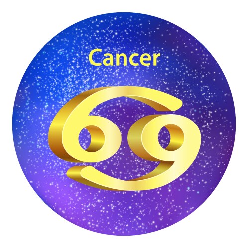 Cancer zodiac gold sign symbol Royalty Free Vector Image
