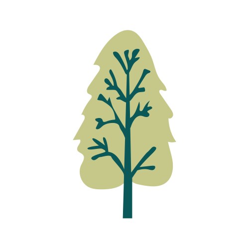 Simple flat green tree Royalty Free Vector Image
