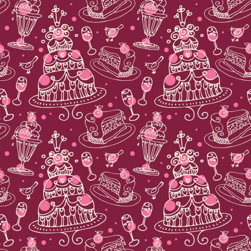 Hand drawn contoured sweets on chalkboard Vector Image