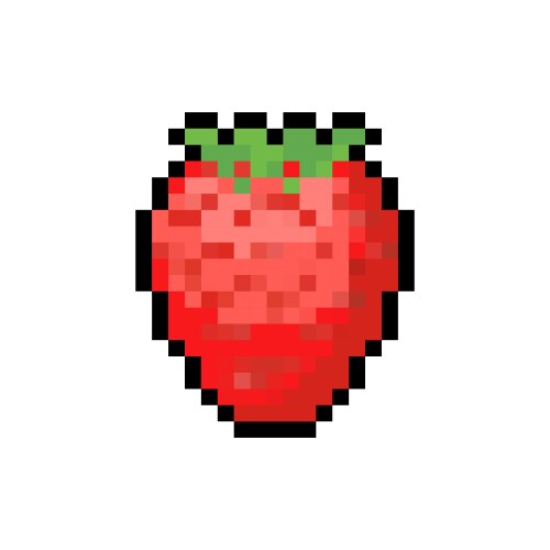Strawberry pixel art 8 bit red berry pixelated Vector Image