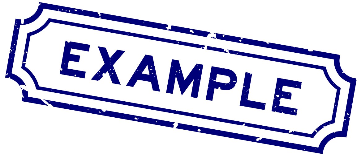 Grunge black example word round rubber seal stamp Vector Image