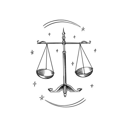 Libra zodiac sign black horoscope symbol Vector Image