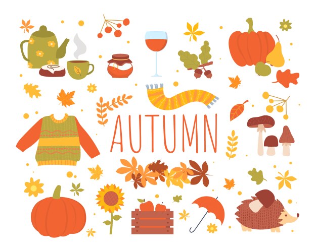 Autumn text box Royalty Free Vector Image - VectorStock