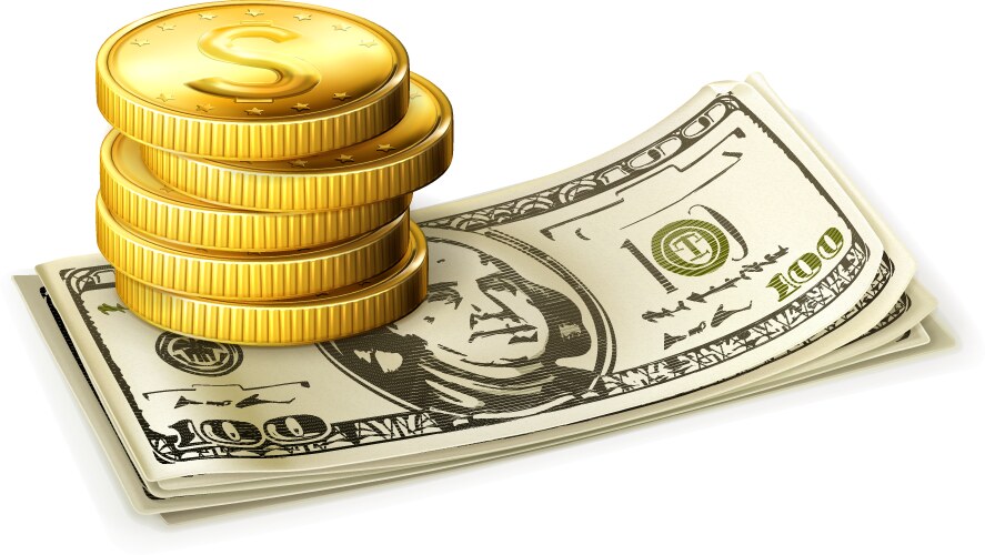 Cash folded in a money clip Royalty Free Vector Image