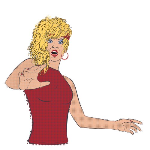 Pop art scared woman Royalty Free Vector Image