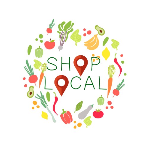 Locally grown concept direct from farm editable Vector Image