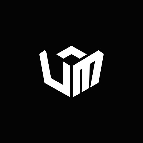 Ms logo monogram hexagon with black background Vector Image