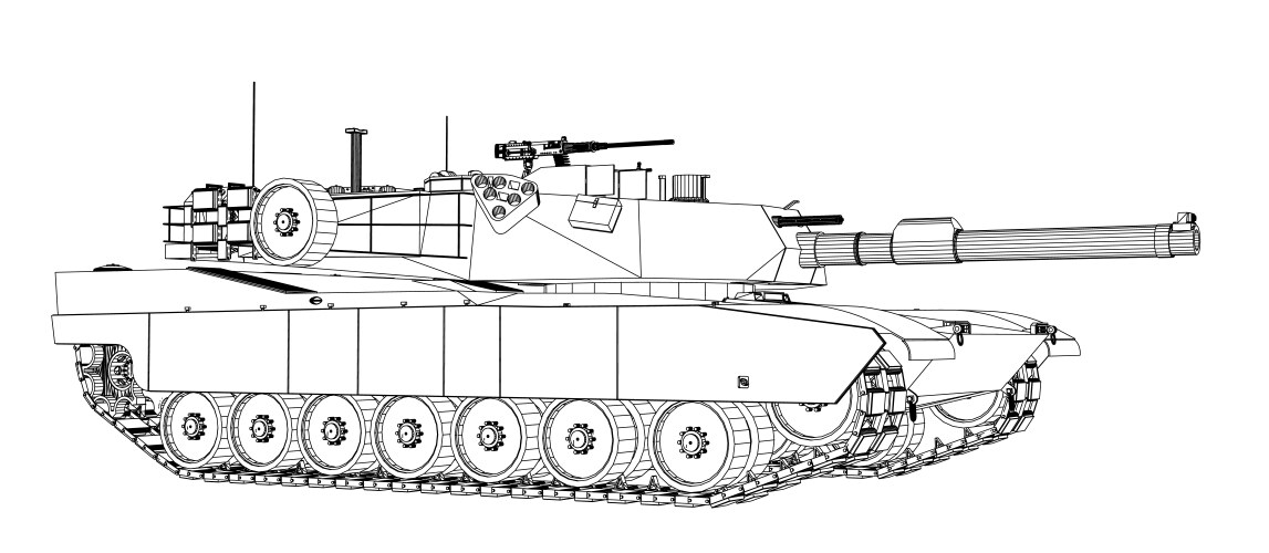 Blueprint of realistic tank Royalty Free Vector Image