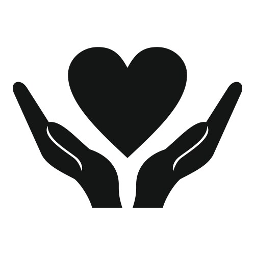Helping hand in the heart Royalty Free Vector Image