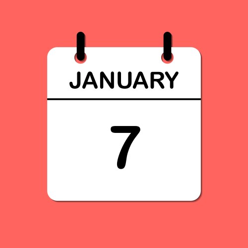 January 12 daily calendar icon for design simple Vector Image