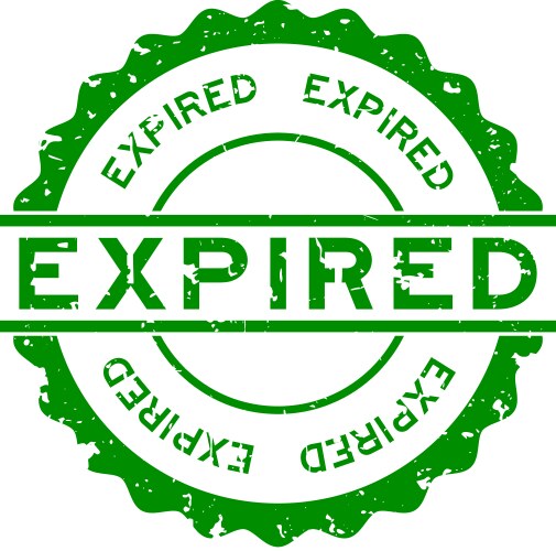 Grunge green expired word rubber seal stamp Vector Image